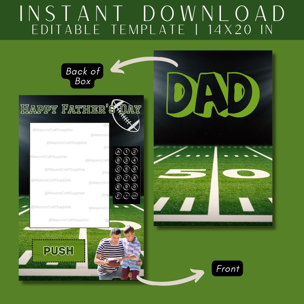 Vending Machine Football Template, Father's Day Craft, Fathers Day, Do ...