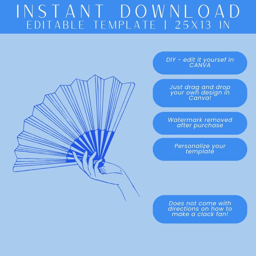 Clack Fan Template, Canva Template, Editable, Clack Fan, Sublimation ...