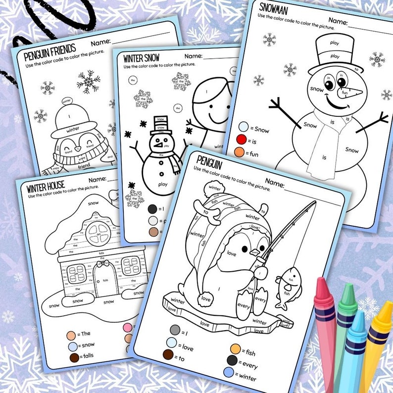 Winter Site Words Coloring Pages for Kids, Coloring, Indoor Activites ...