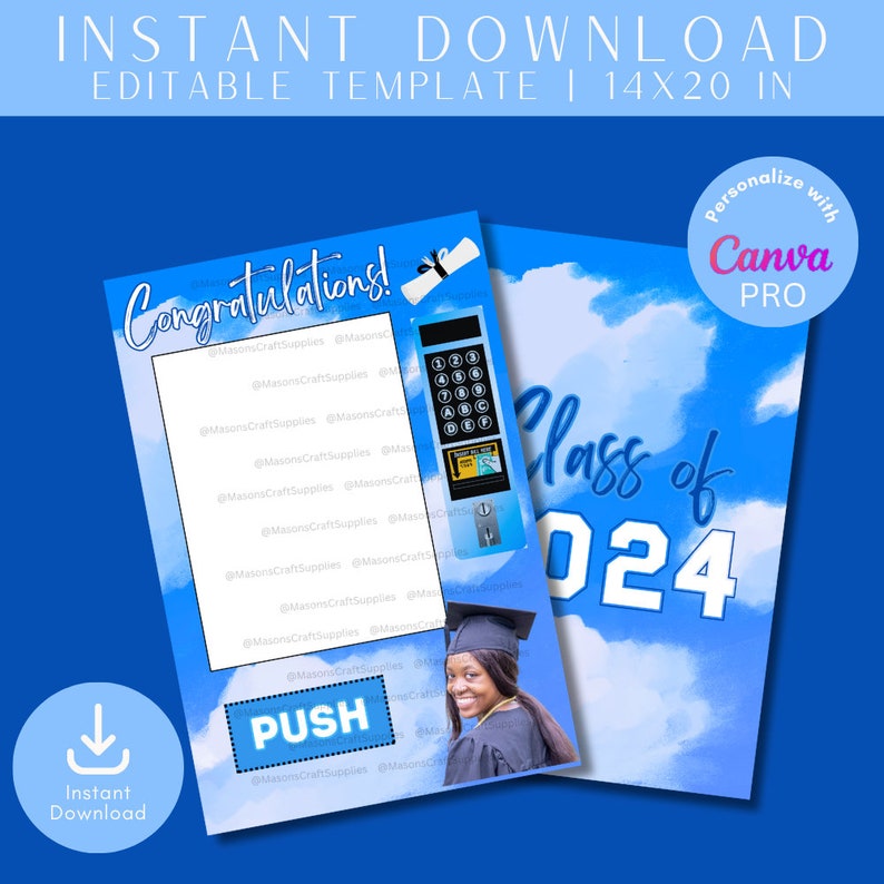 Graduation Vending Machine Template, Graduation, Grad, DIY Craft, Do It ...