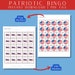 Patriotic Bingo Game, Printable Bingo Cards, 4ht of July, Memorial Day ...