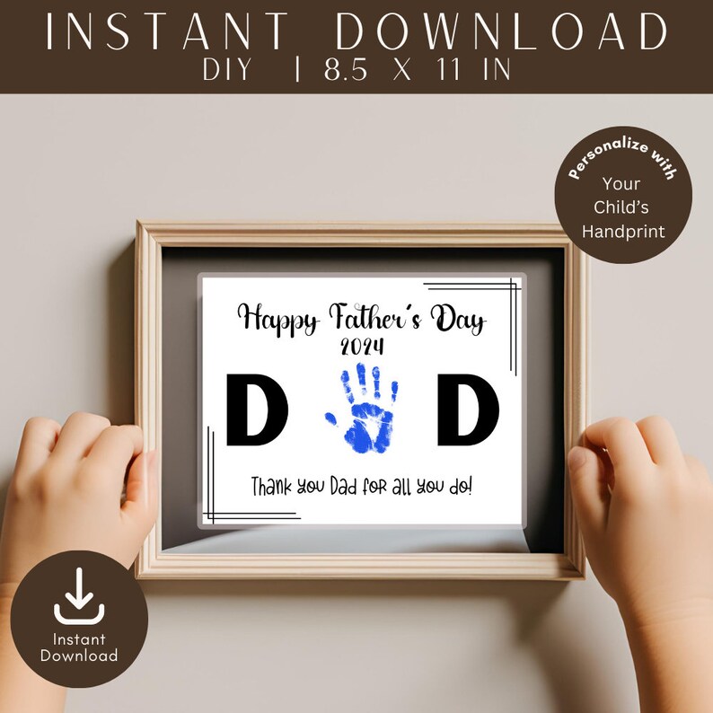 Father's Day Printable, Handprint, DIY Craft, Fathers Day, Do It ...