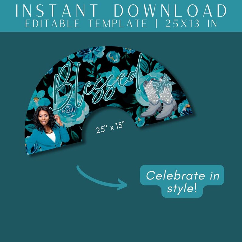 Blessed Floral Clack Fan Template, Clack Fan, Blessed Gift, Gift for ...