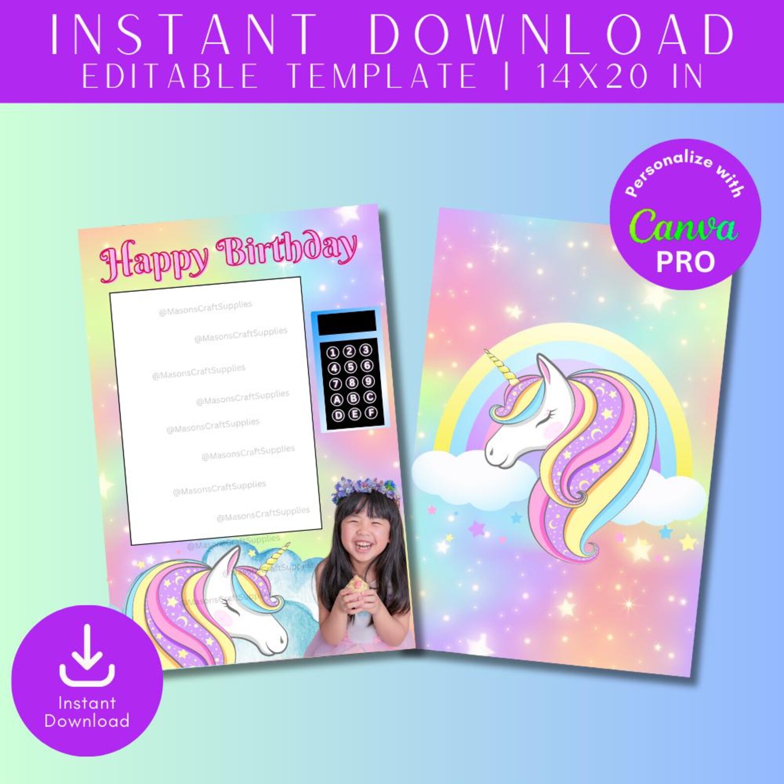 Unicorn Birthday Vending Machine Template, Birthday, Unicorns, DIY ...