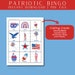 Patriotic Bingo Game, Printable Bingo Cards, 4ht of July, Memorial Day ...