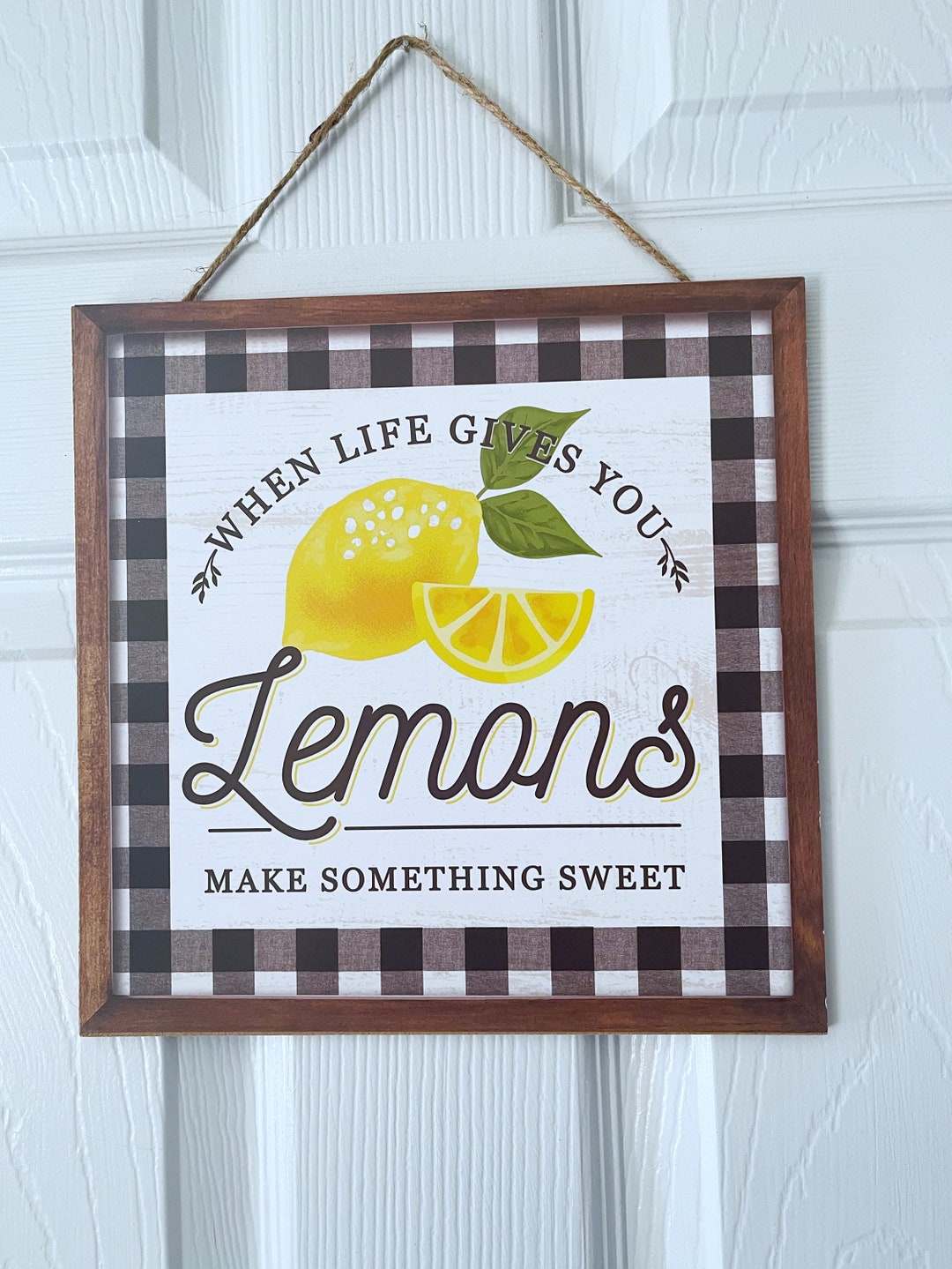 When Life Gives You Lemons Wooden Wreath Sign, Lemon Wreath Sign, Home ...