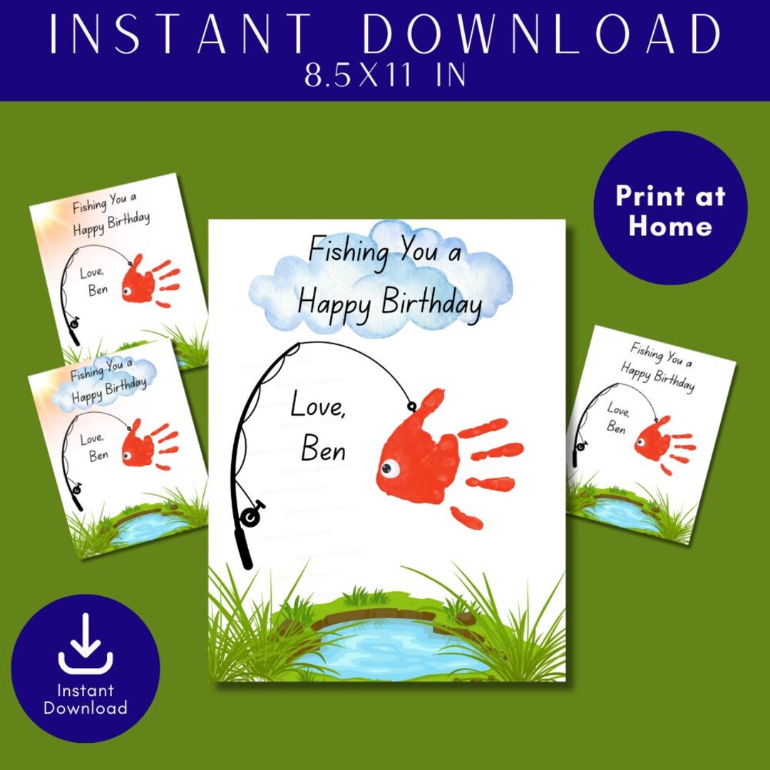 Birthday Handprint Craft, Birthday Printable, Dad, Grandpa, Uncle ...