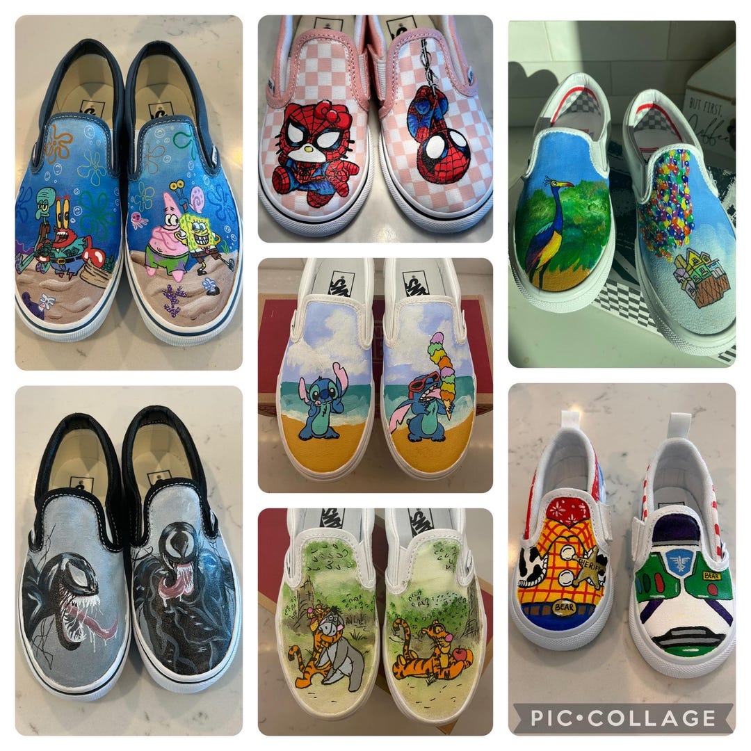 Custom Painted Vans, Canvas Shoes - Etsy