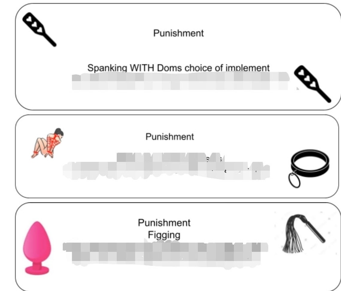 Kinky Punishment Cards - Etsy UK