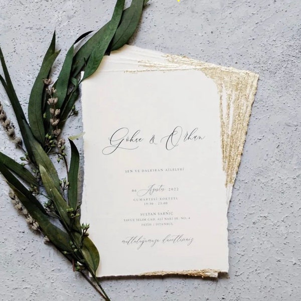 Textured Paper Wedding Invitations - Etsy