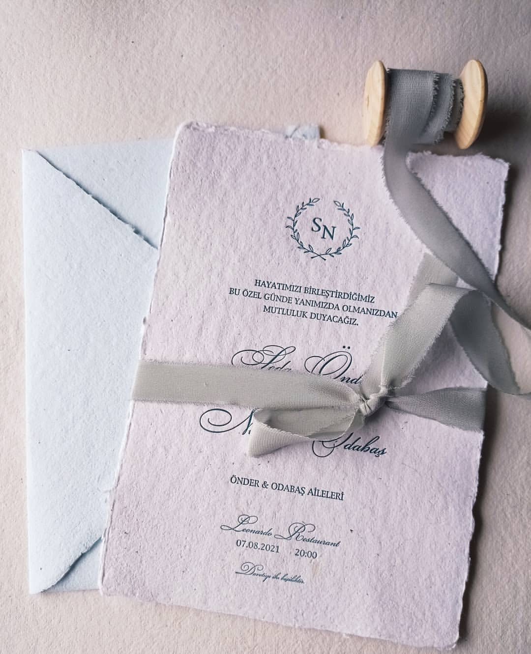 Floral Wedding Invitation, Wedding Invitation With Ribbon, Wedding ...