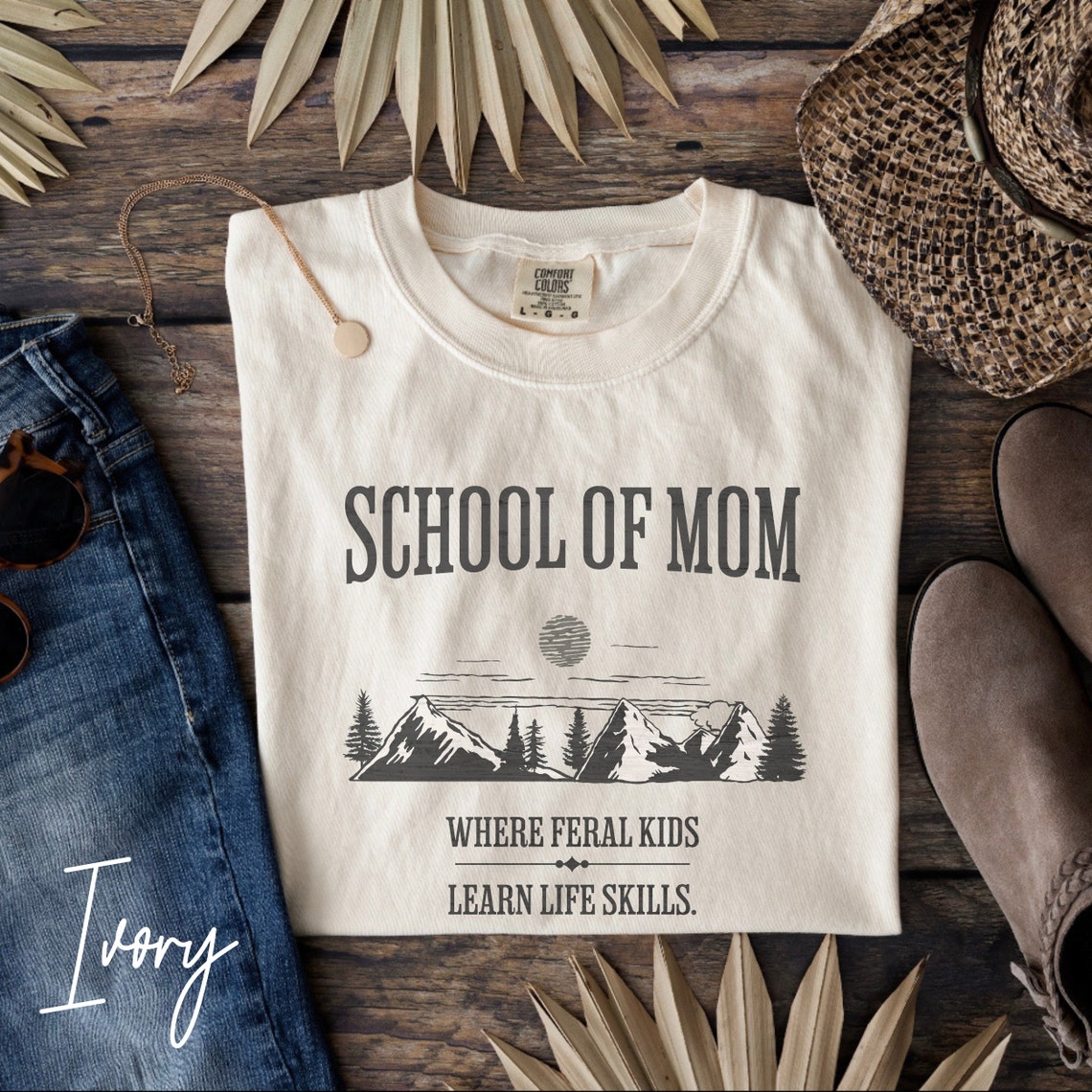 School of Mom Comfort Colors T-shirt, Homeschool Mom Shirt, Christian ...