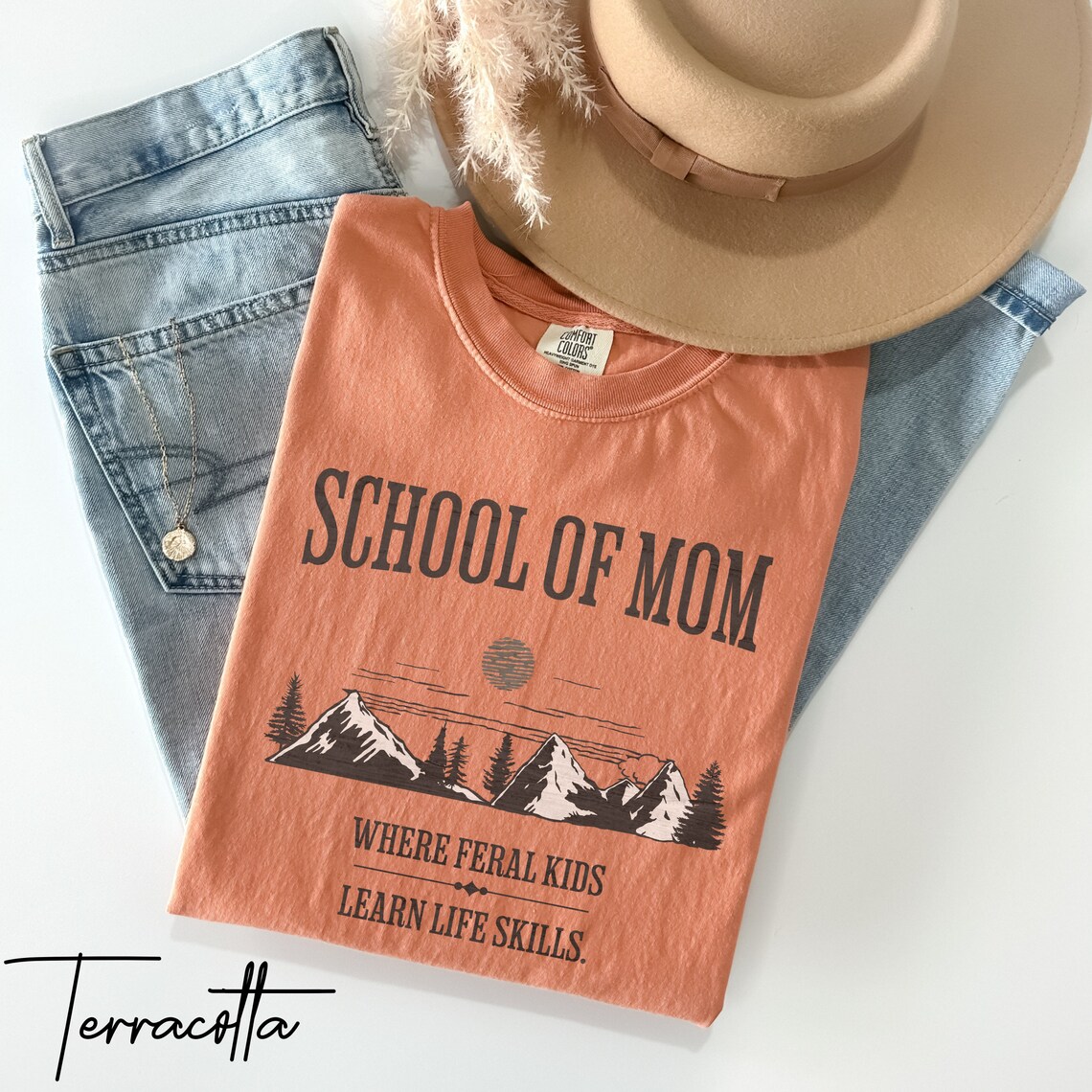 School of Mom Comfort Colors T-shirt, Homeschool Mom Shirt, Christian ...