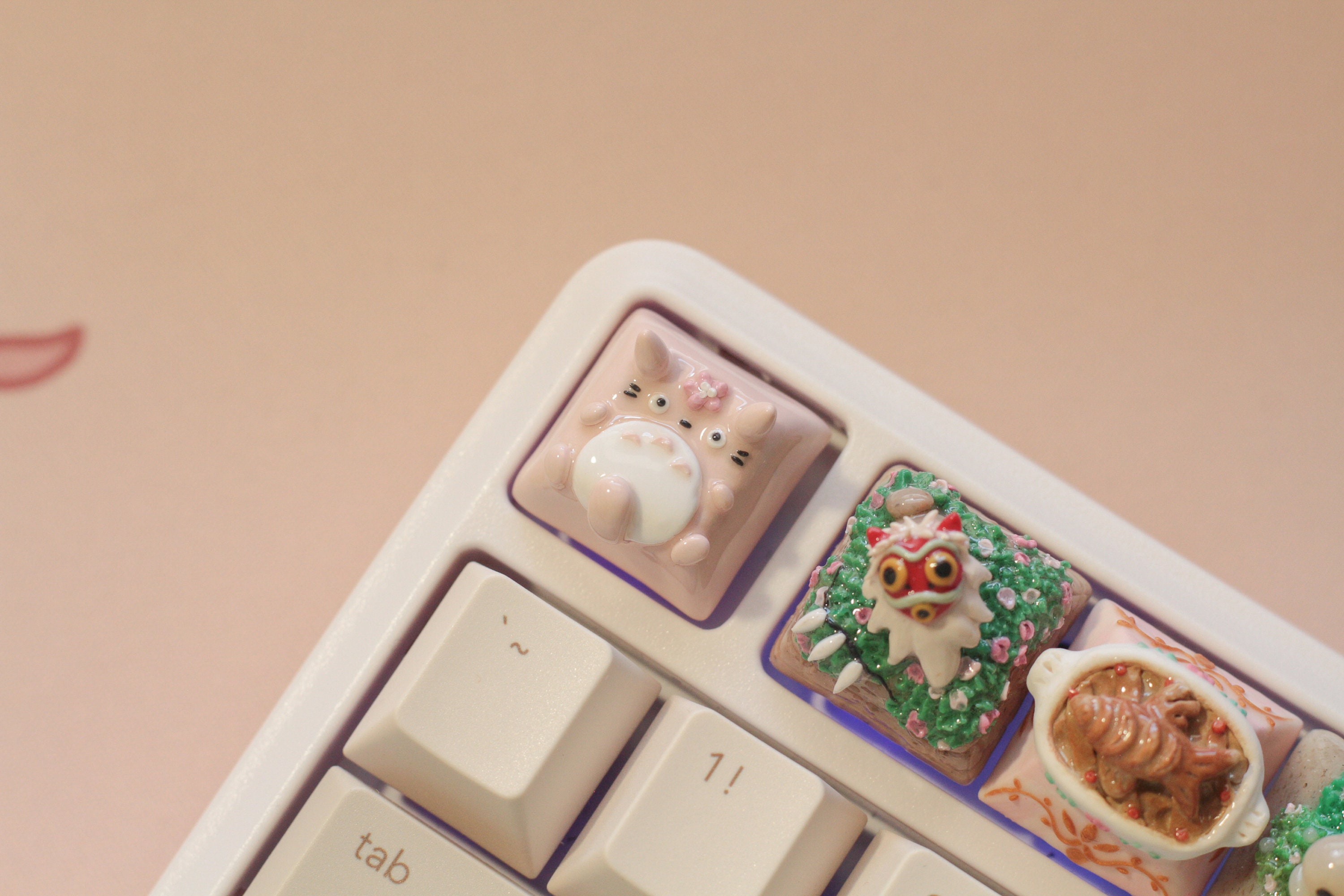 Sakura Totoro Keycap - Etsy