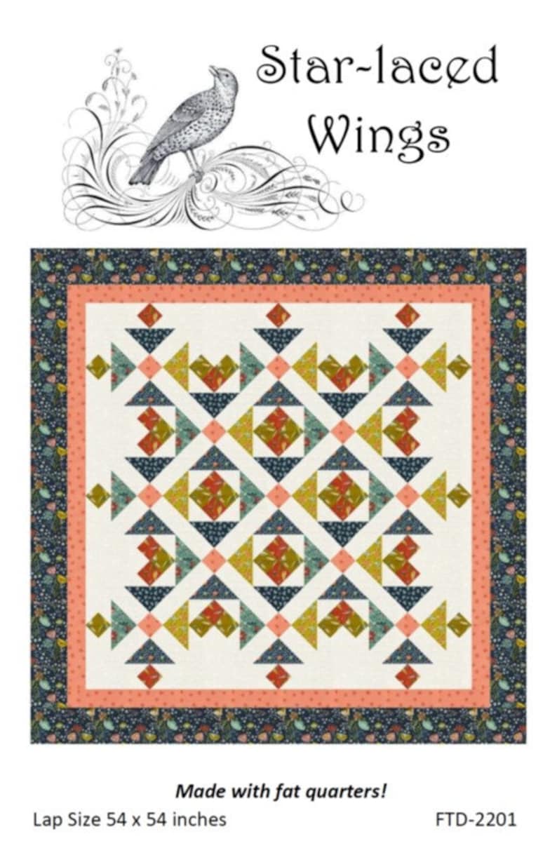 Star-laced Wings Quilt Pattern Throw Lap Size PAPER Copy Shoo-fly ...