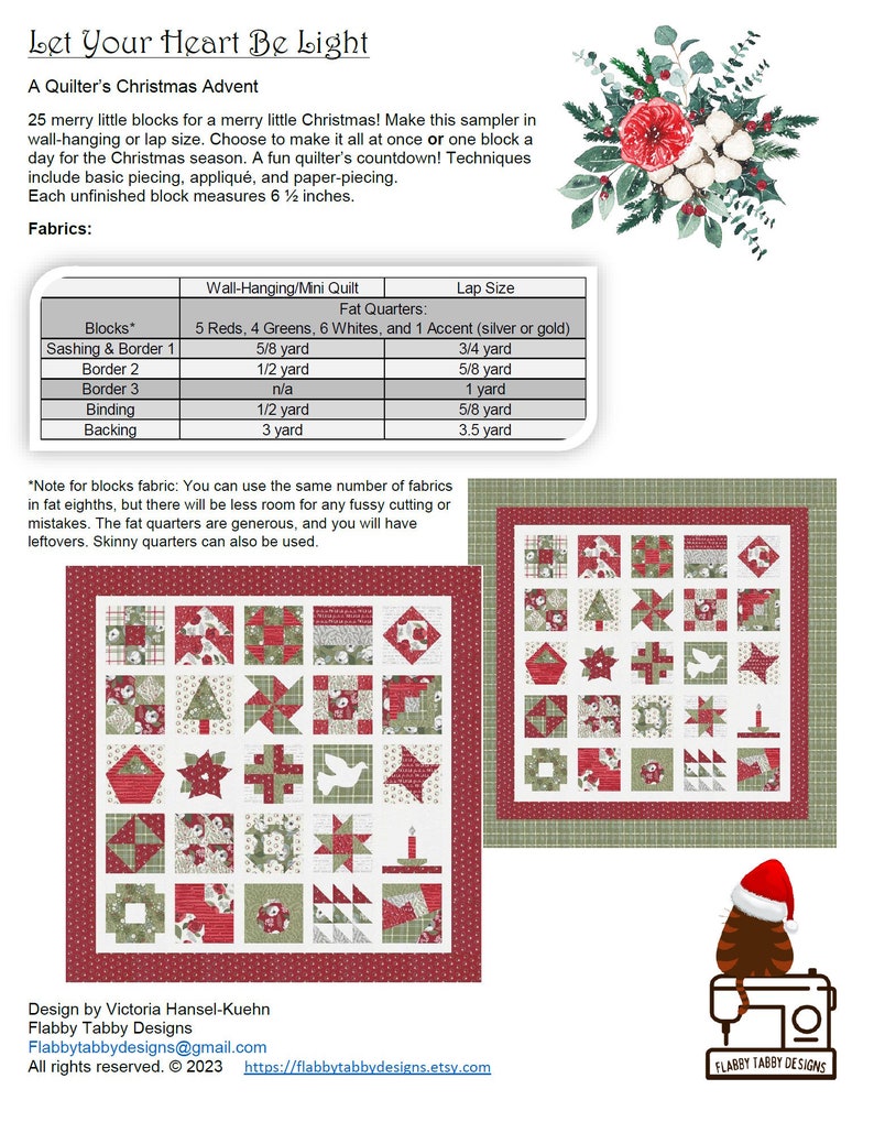 PDF Christmas Countdown Advent Quilt Pattern – Let Your Heart Be Light ...
