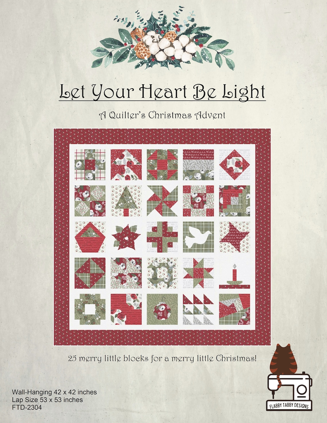 PDF Christmas Countdown Advent Quilt Pattern Let Your Heart Be Light ...