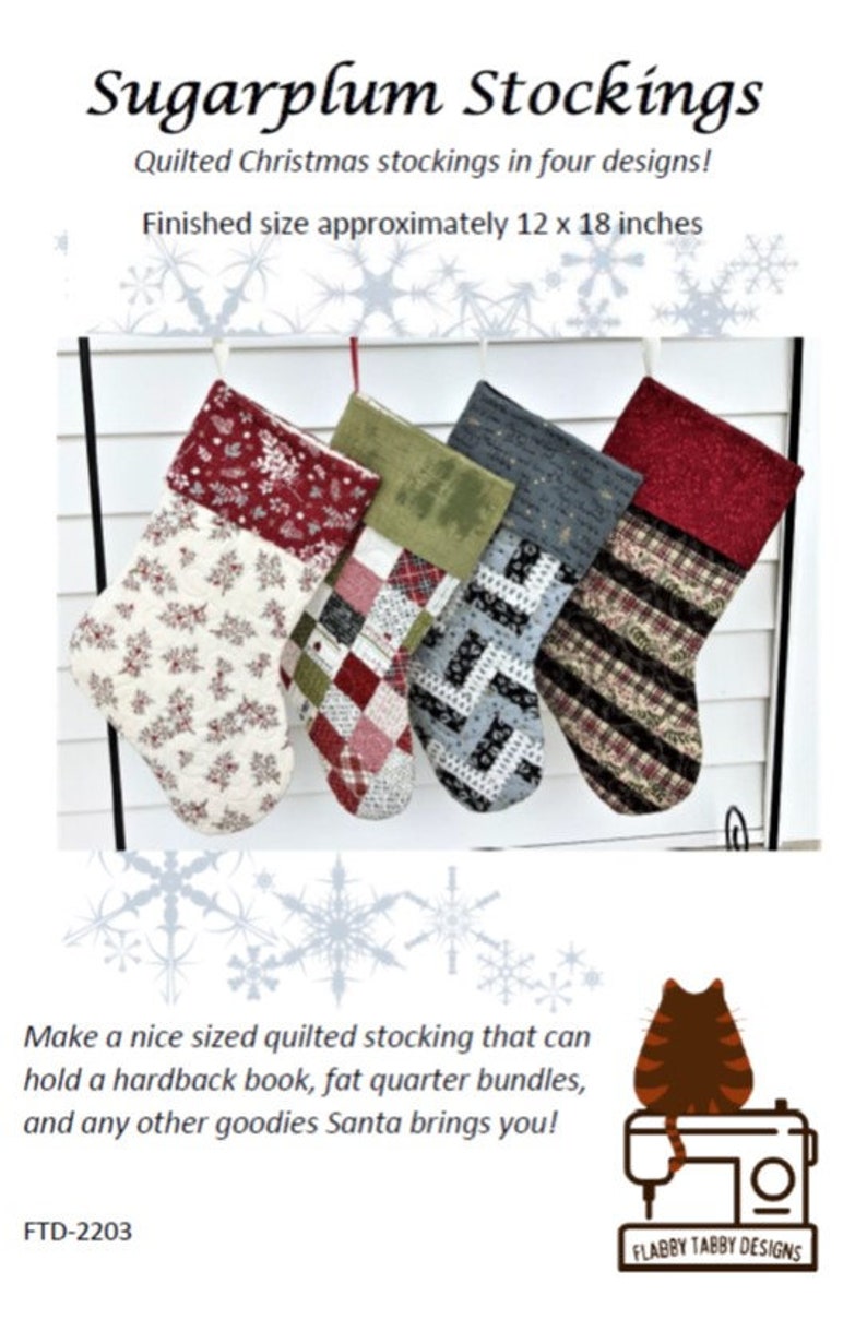 PDF Quilted Christmas Stocking Pattern With Four Designs PDF - Etsy