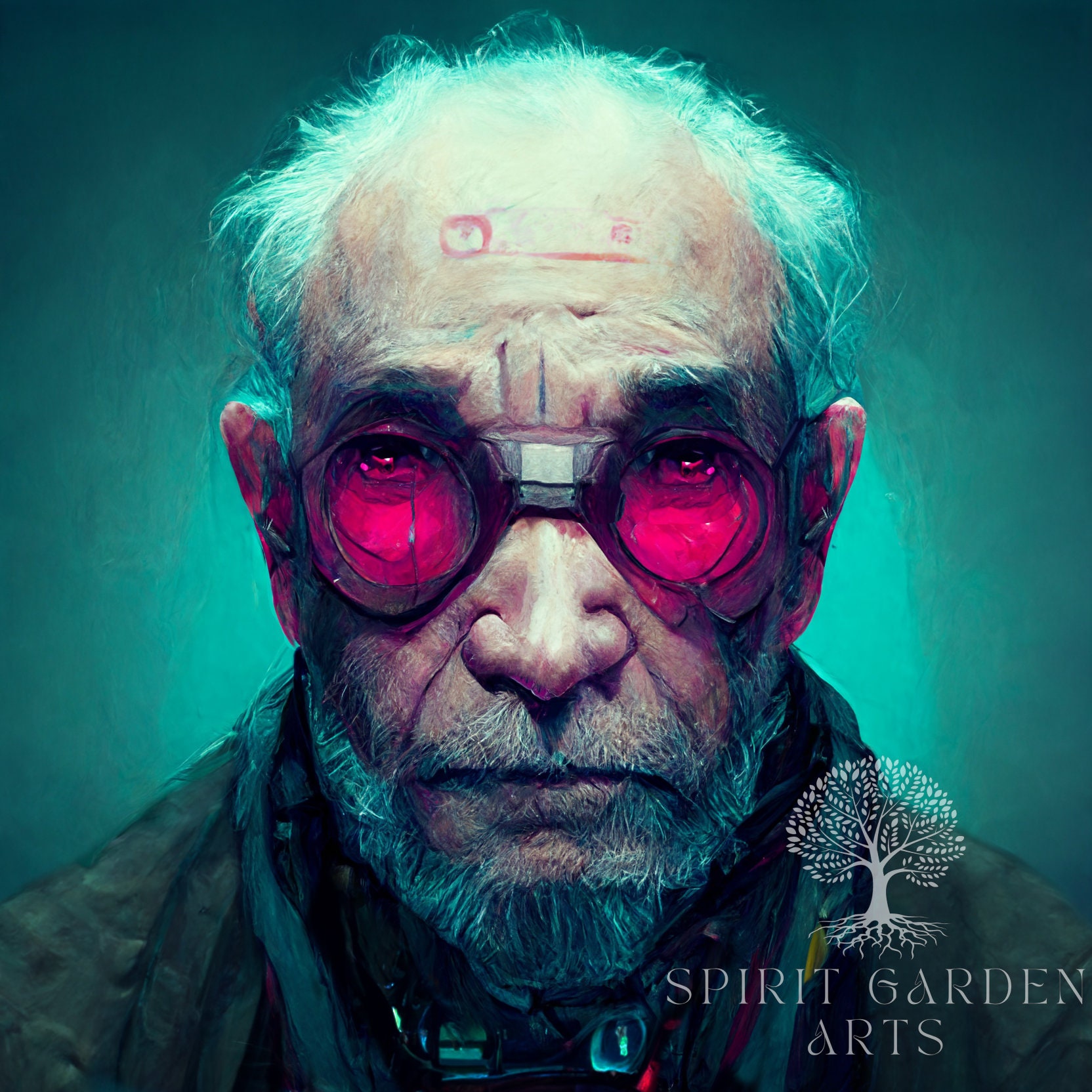 Cyberpunk Wall Art. Sci-fi. Old Man. High Quality Physical - Etsy