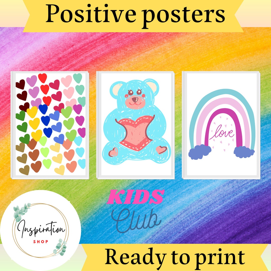 Set of Positive Kids Posters for Playroom and Room Decor - Etsy