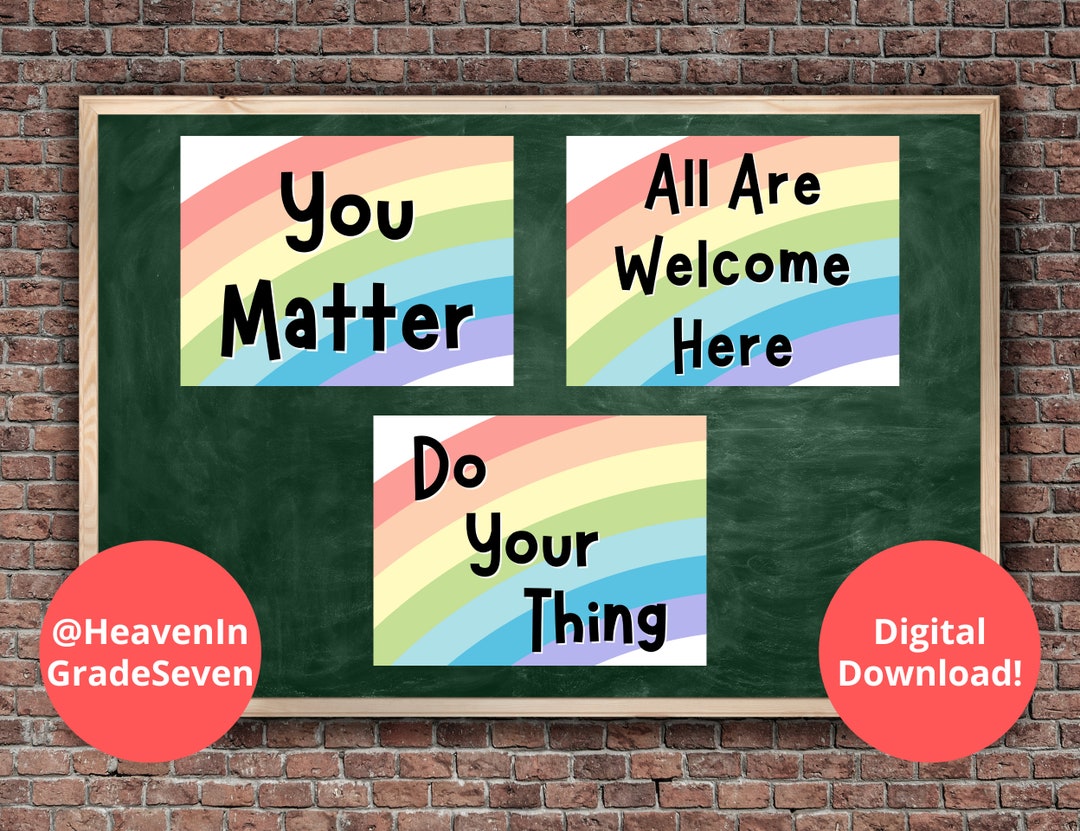 Motivational Rainbow Classroom Posters Growth Mindset: You Matter, Do ...