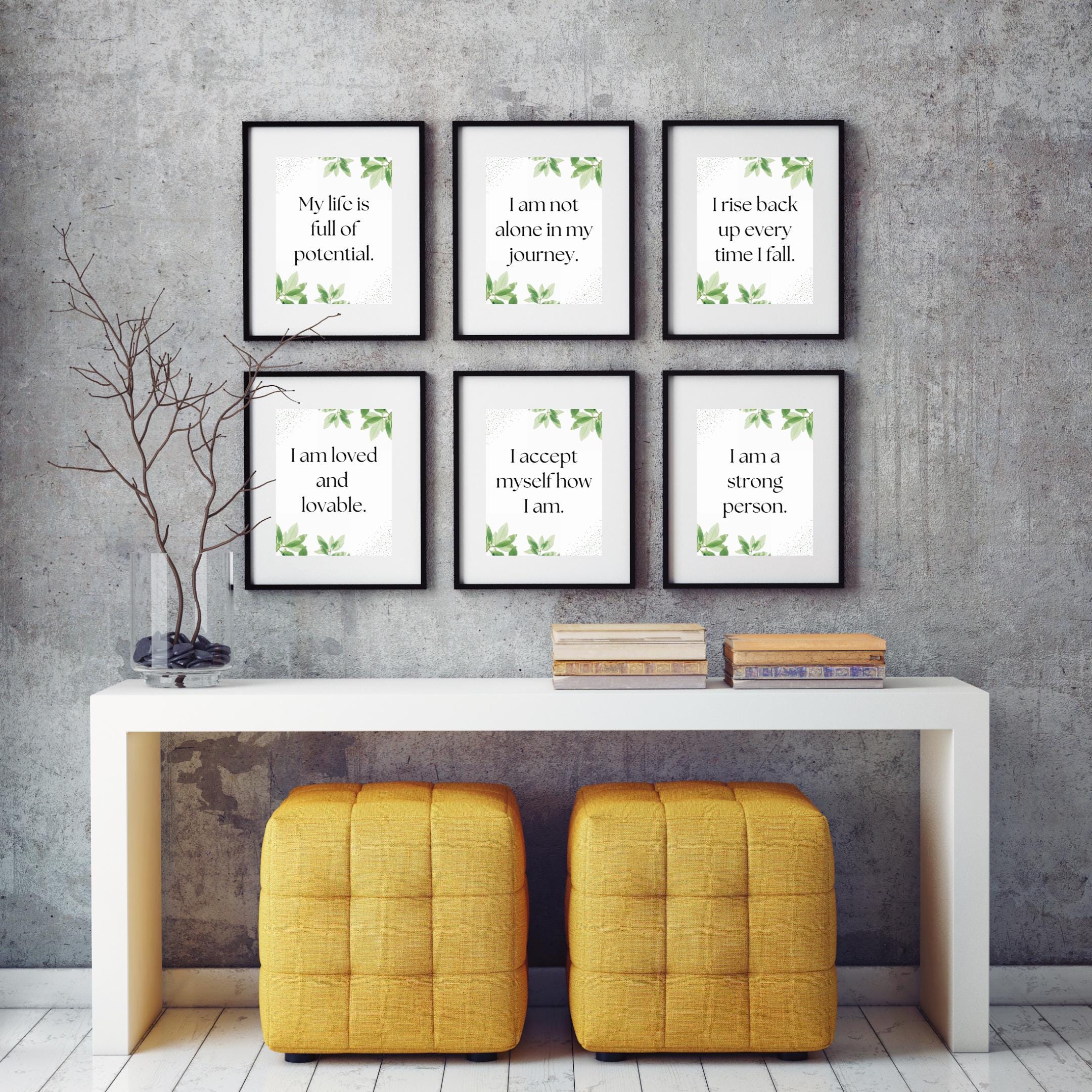 6 Botanical Plant Greenery Posters Motivational School Inspirational ...