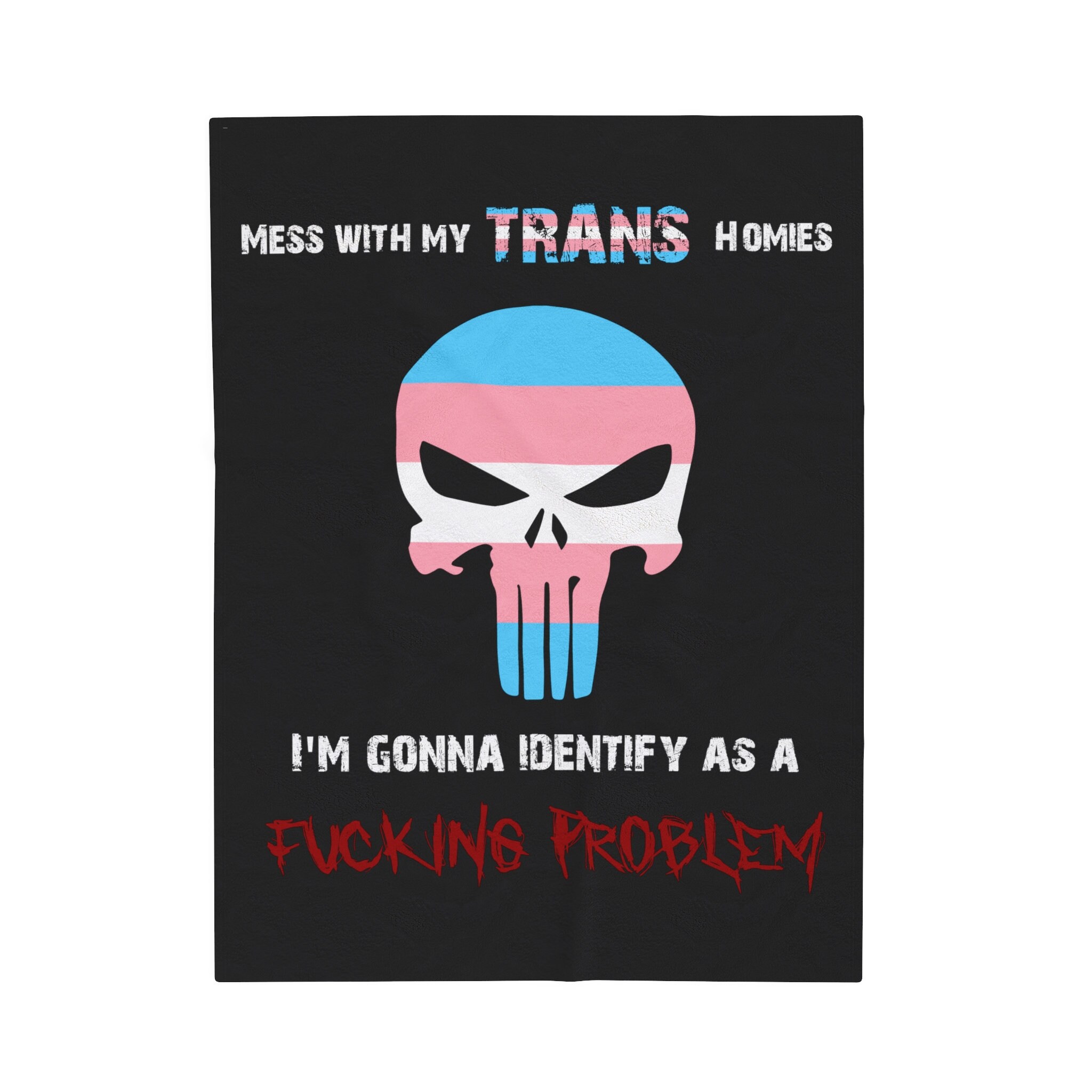 Trans Pride Punisher Skull Blanket Soft, Cozy Throw LGBTQ Support ...