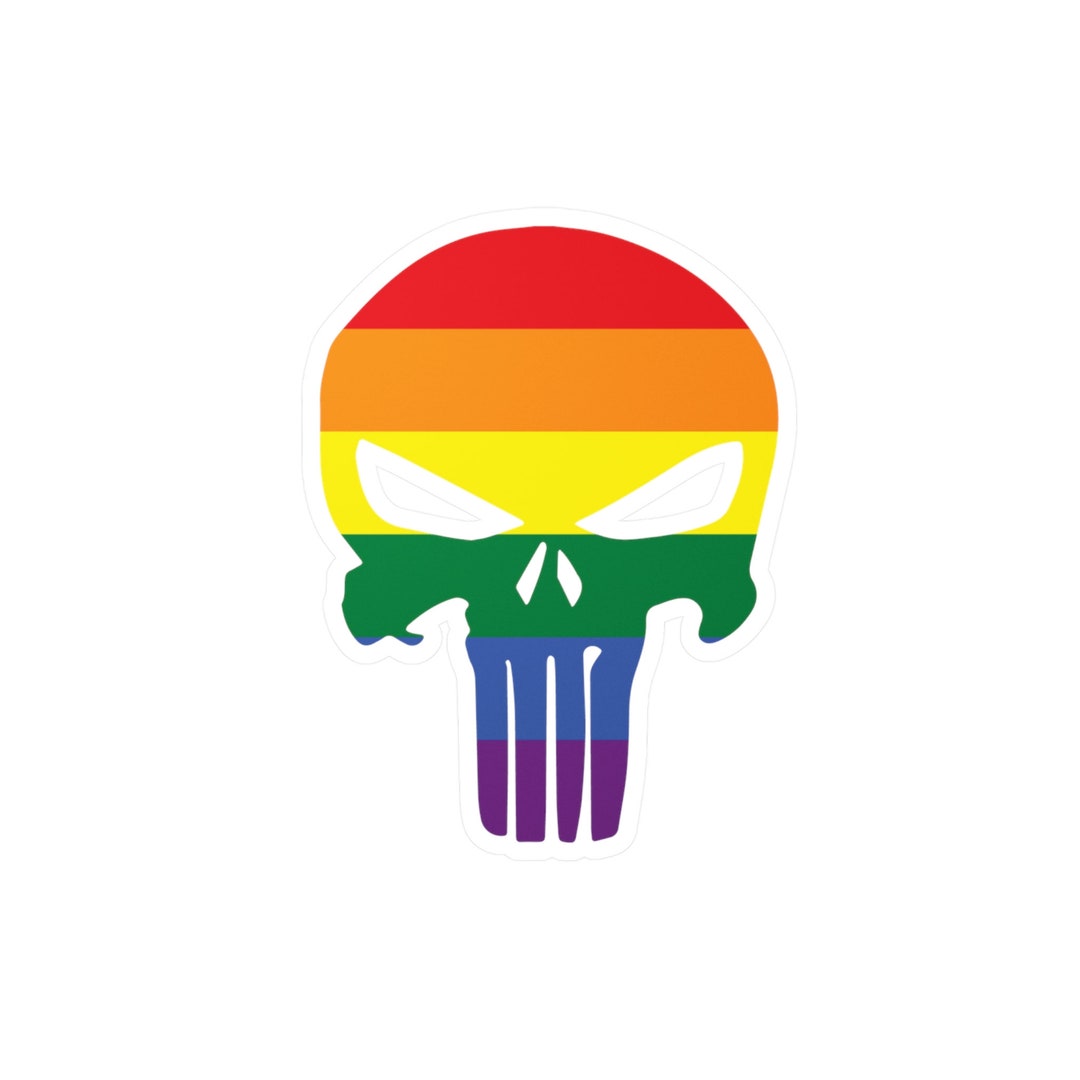Simple LGBTQ Pride Punisher Skull Sticker | Clean & Unique Design ...
