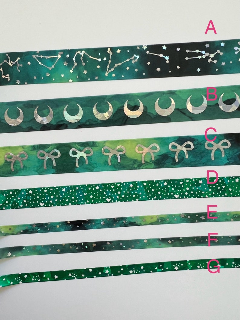 50cm Washi Sample Simply Gilded Galaxy Green - Etsy