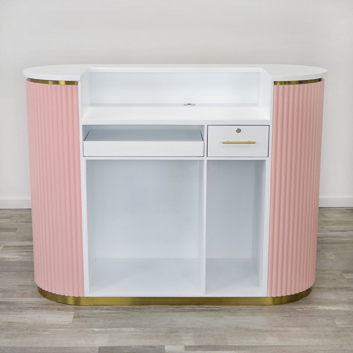 58 Pink Tambour Reception Desk Free Shipping - Etsy