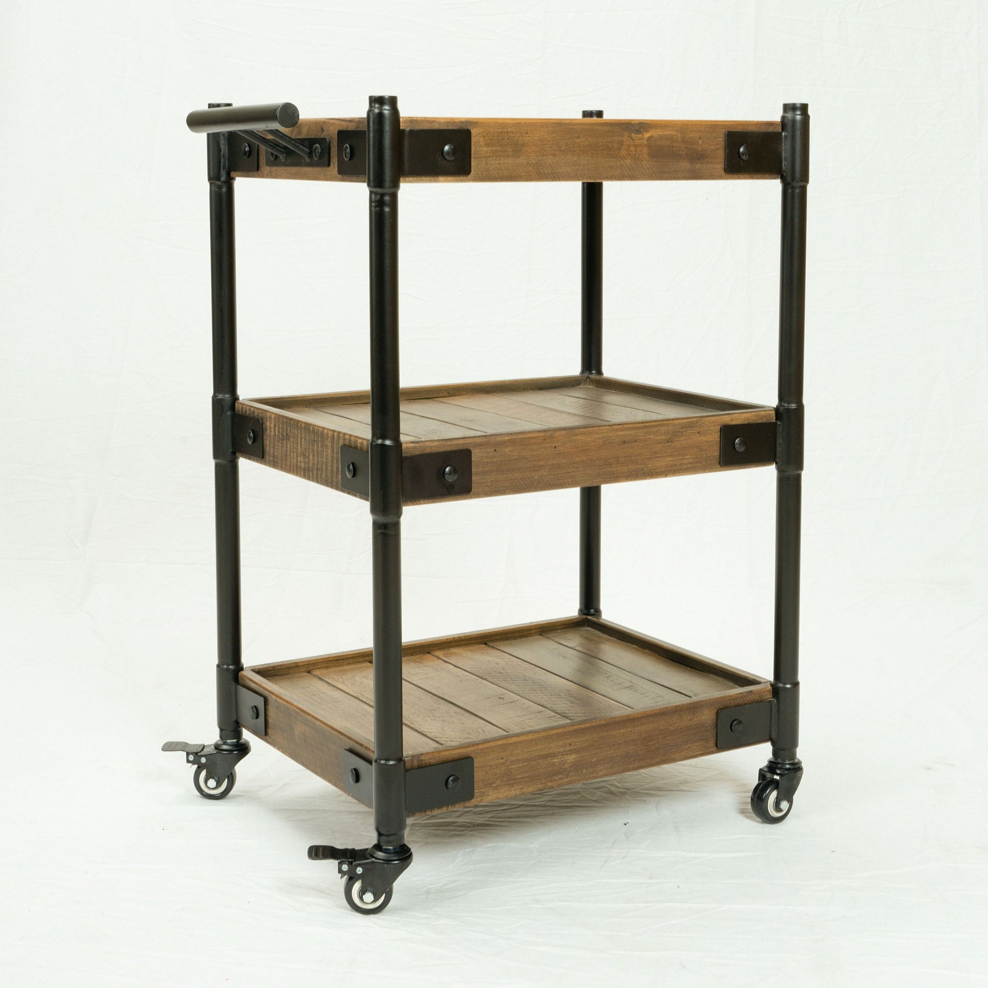 Reclaimed Wood 3-tier Rolling Cart Free Shipping - Etsy