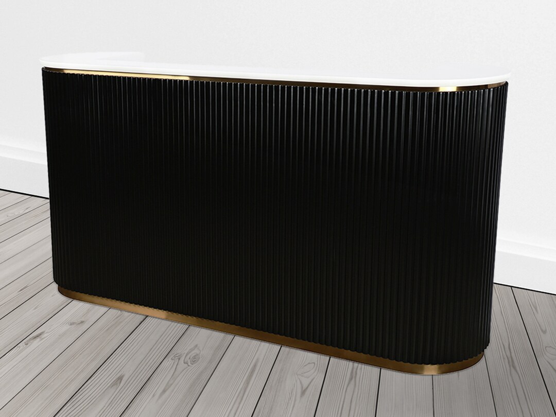 83 Black Tambour Reception Desk Free Shipping - Etsy