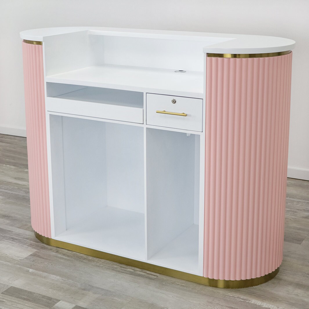 58 Pink Tambour Reception Desk Free Shipping - Etsy