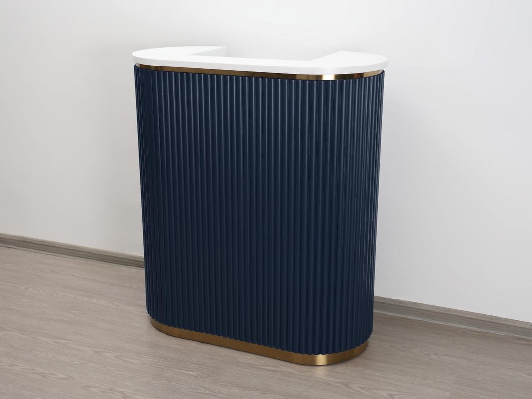 39" Slate Blue Tambour Reception Desk - Free Shipping (K9001S-SLATEBLUE ...