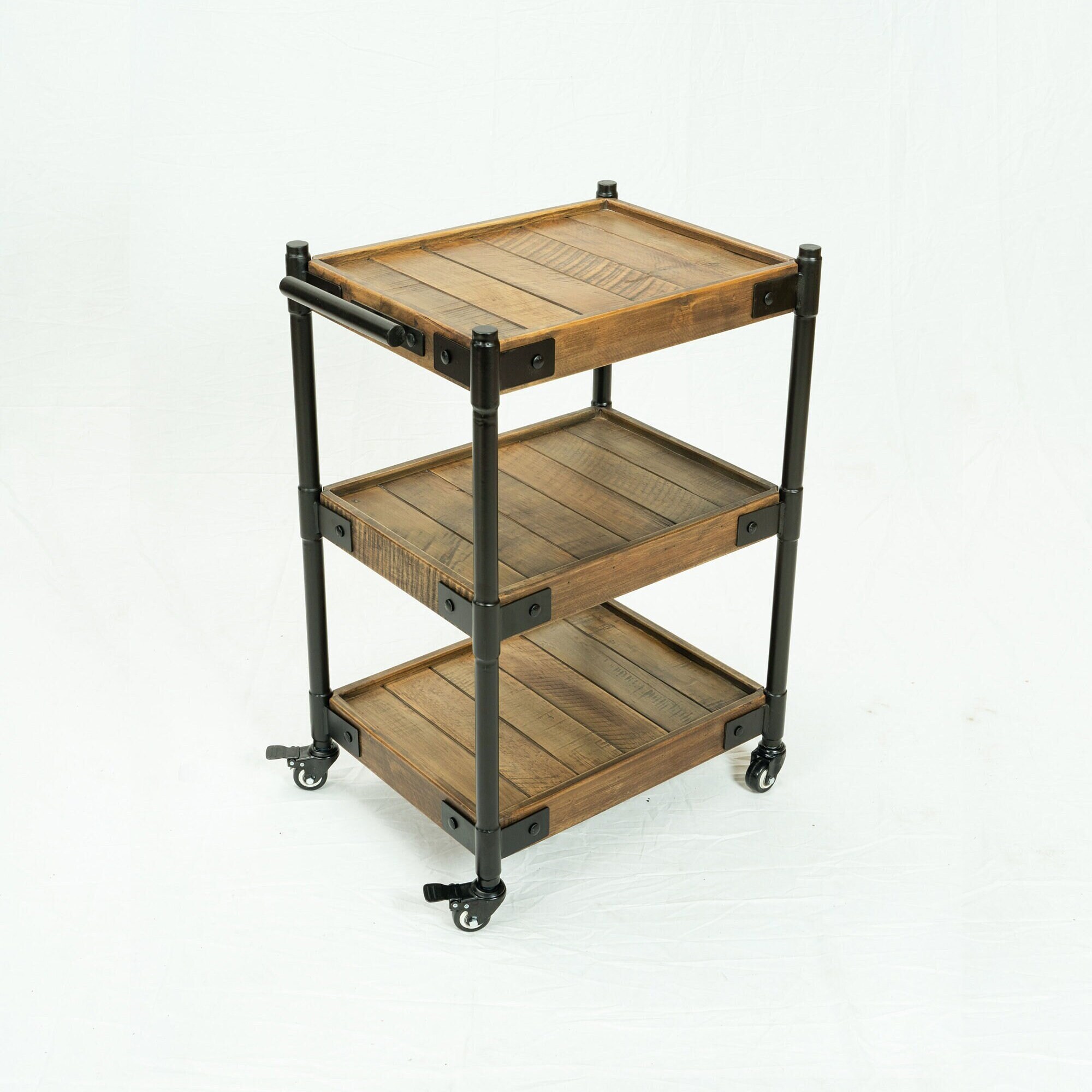 Reclaimed Wood 3-tier Rolling Cart Free Shipping - Etsy