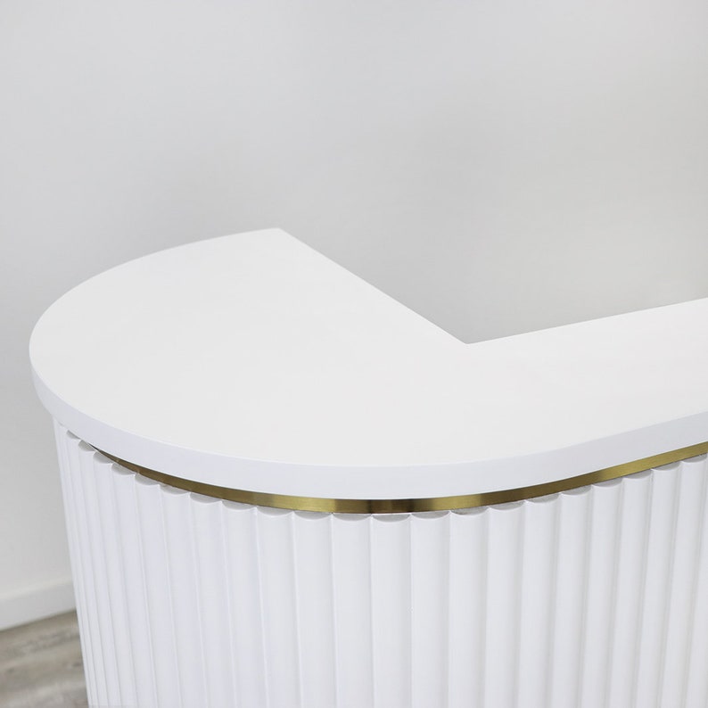 Mila White Tambour Reception Desk - Large (58") - Etsy