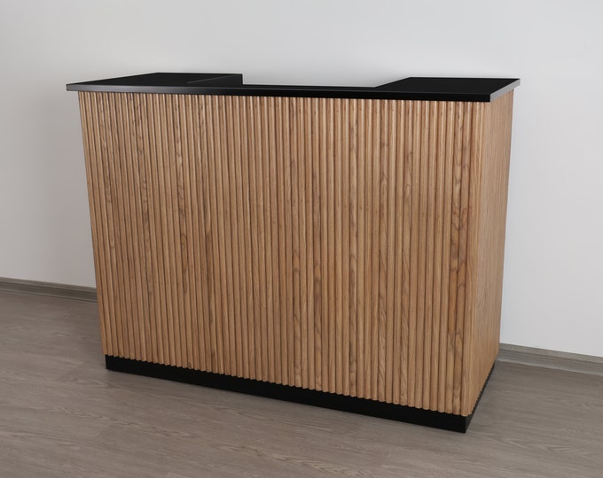 59" Walnut Tambour Reception Desk - Free Shipping (K9008-WALNUT) - Etsy