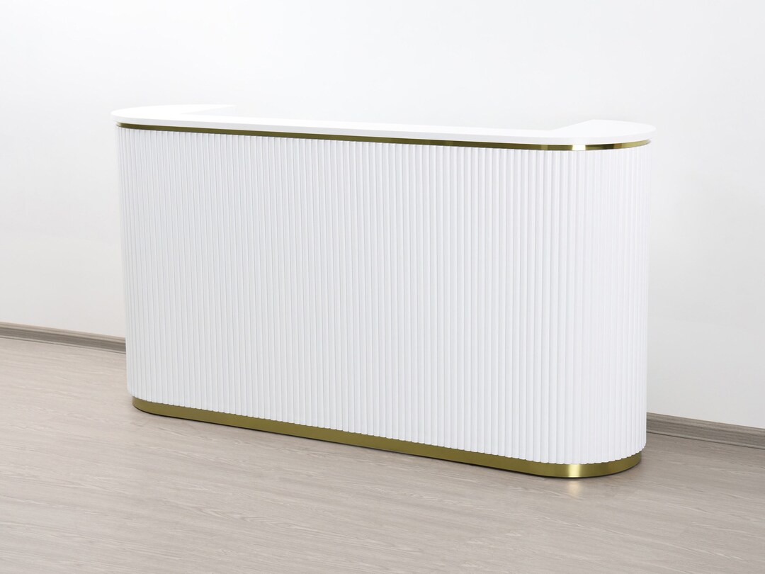 Mila White Tambour Reception Desk - Grand (83") - Etsy