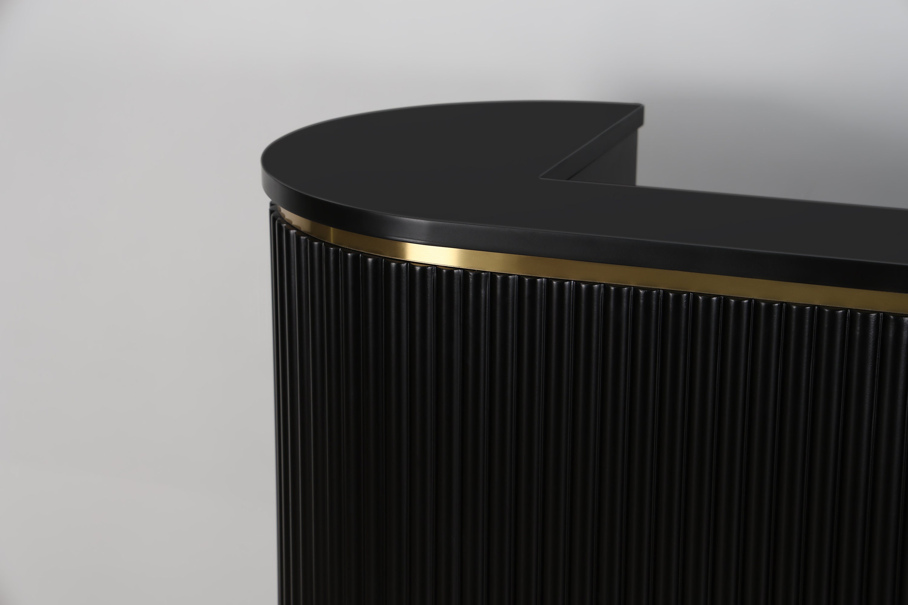 Mila Black Tambour Reception Desk - Large (58") - Etsy
