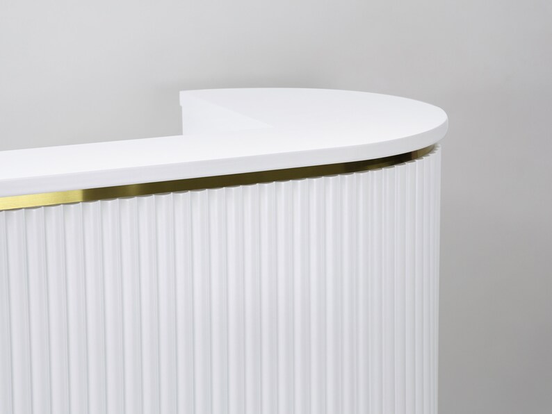 Mila White Tambour Reception Desk - Grand (83") - Etsy