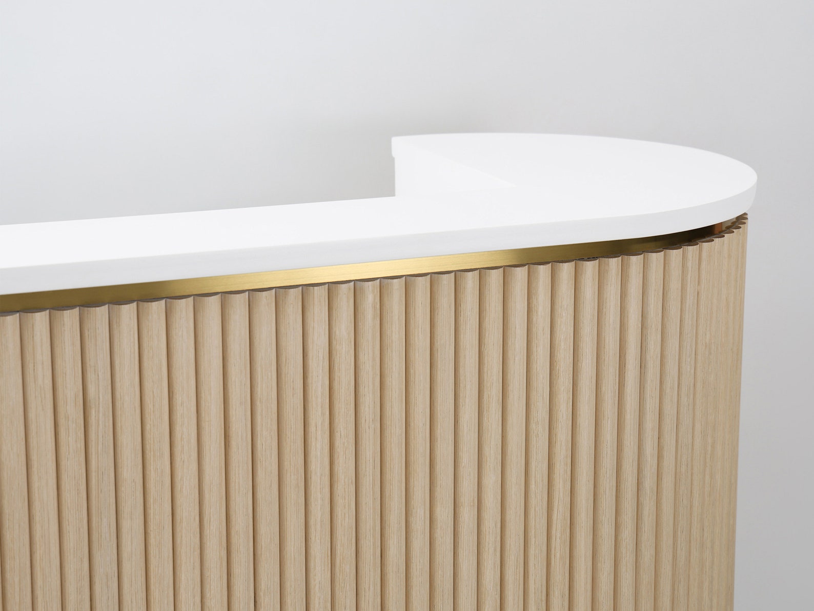 Mila - Natural Oak Tambour Reception Desk - Grand (83") - Etsy