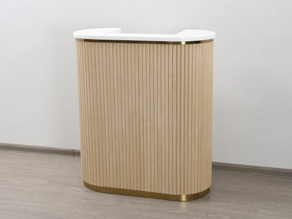 39 Natural Oak Tambour Reception Desk Free Shipping K9001S NATURALOAK Etsy