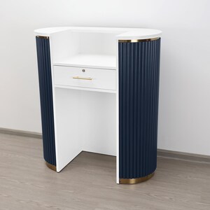 39" Slate Blue Tambour Reception Desk - Free Shipping (K9001S-SLATEBLUE ...