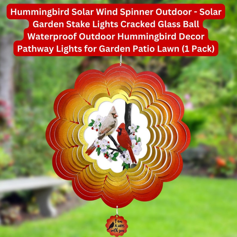 Hummingbird Solar Wind Spinner Outdoor Solar Garden Stake Lights ...