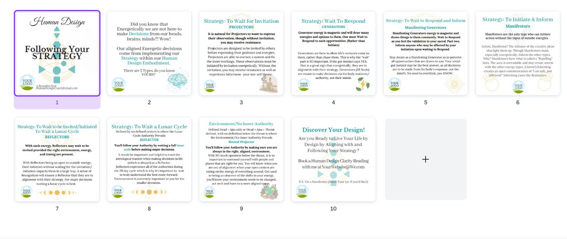 Human Design Reading Template Human Design Canva Template for ...