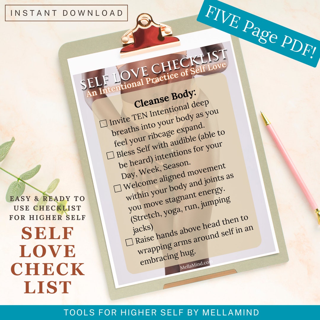 Digital Planner for Self Love Printable PDF Self Care Worksheet Self ...