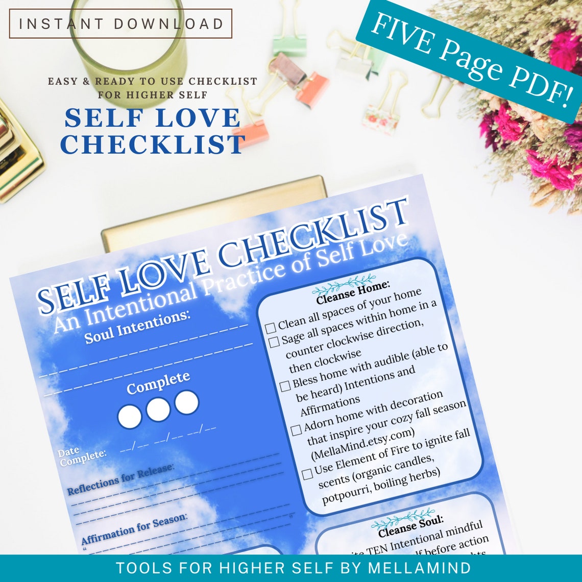 Download Self Love Checklist Cleanse Guide PDF Print Checklist for Self ...
