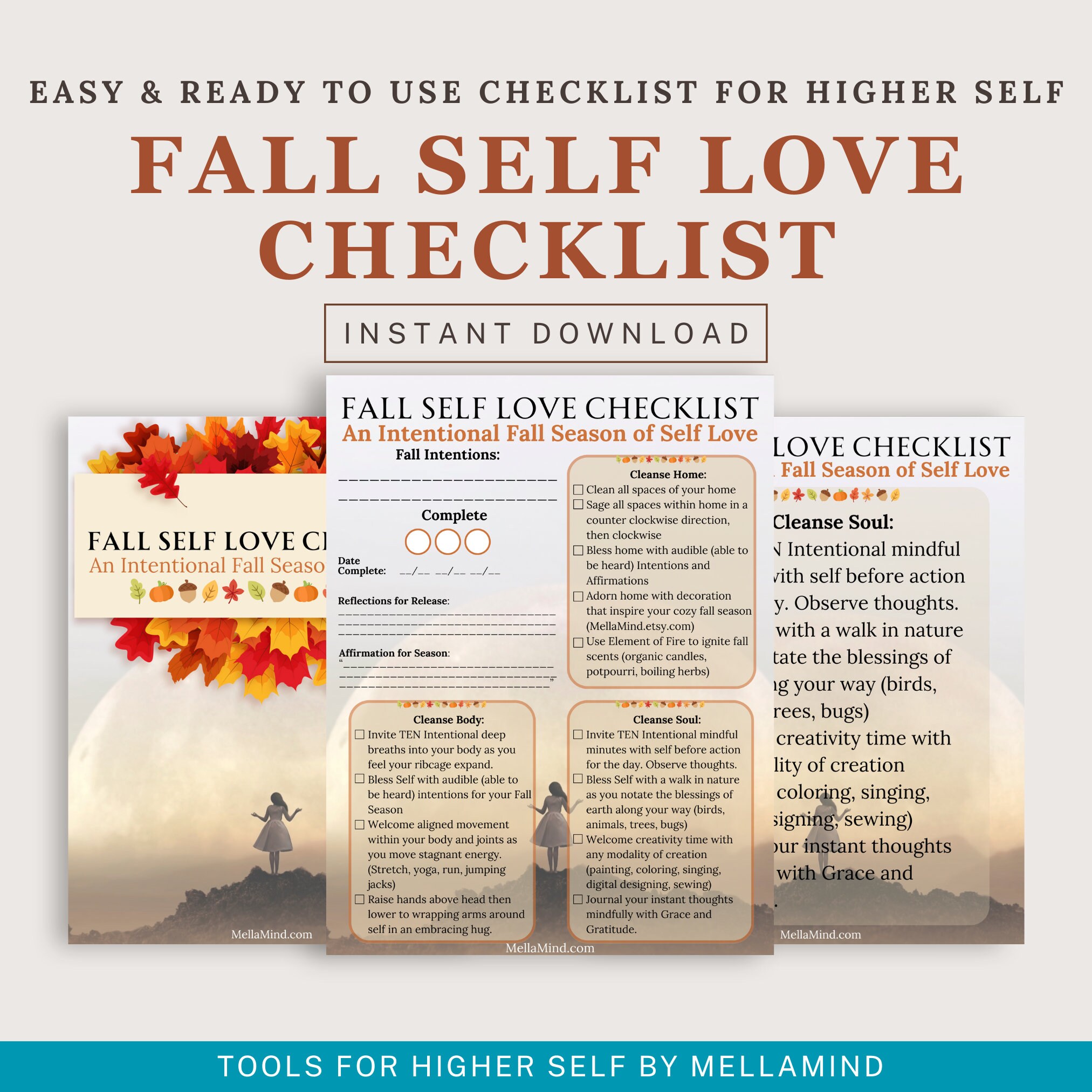 Fall Checklist for Self Love Worksheet Download Printable Checklist for ...