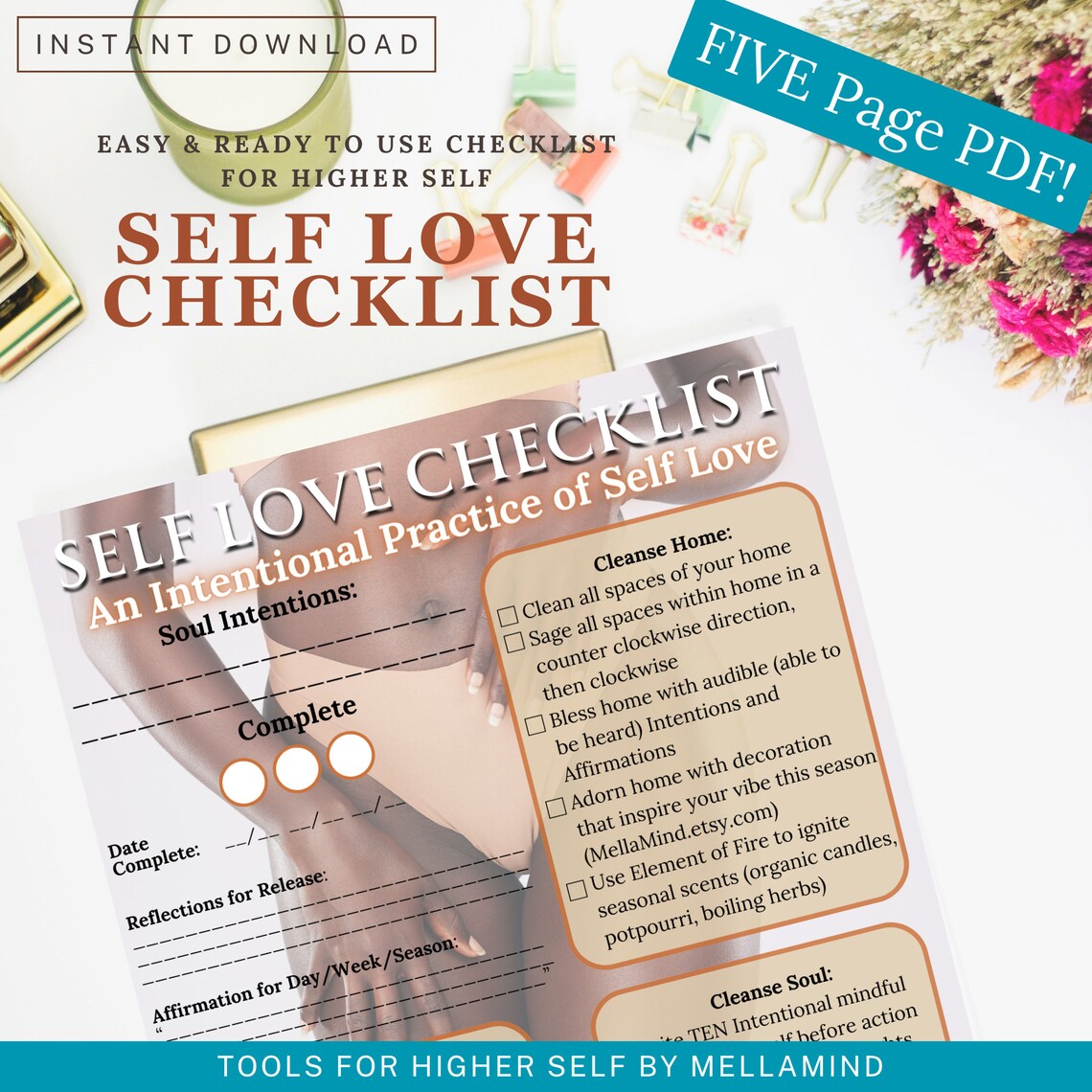 Digital Planner for Self Love Printable PDF Self Care - Etsy
