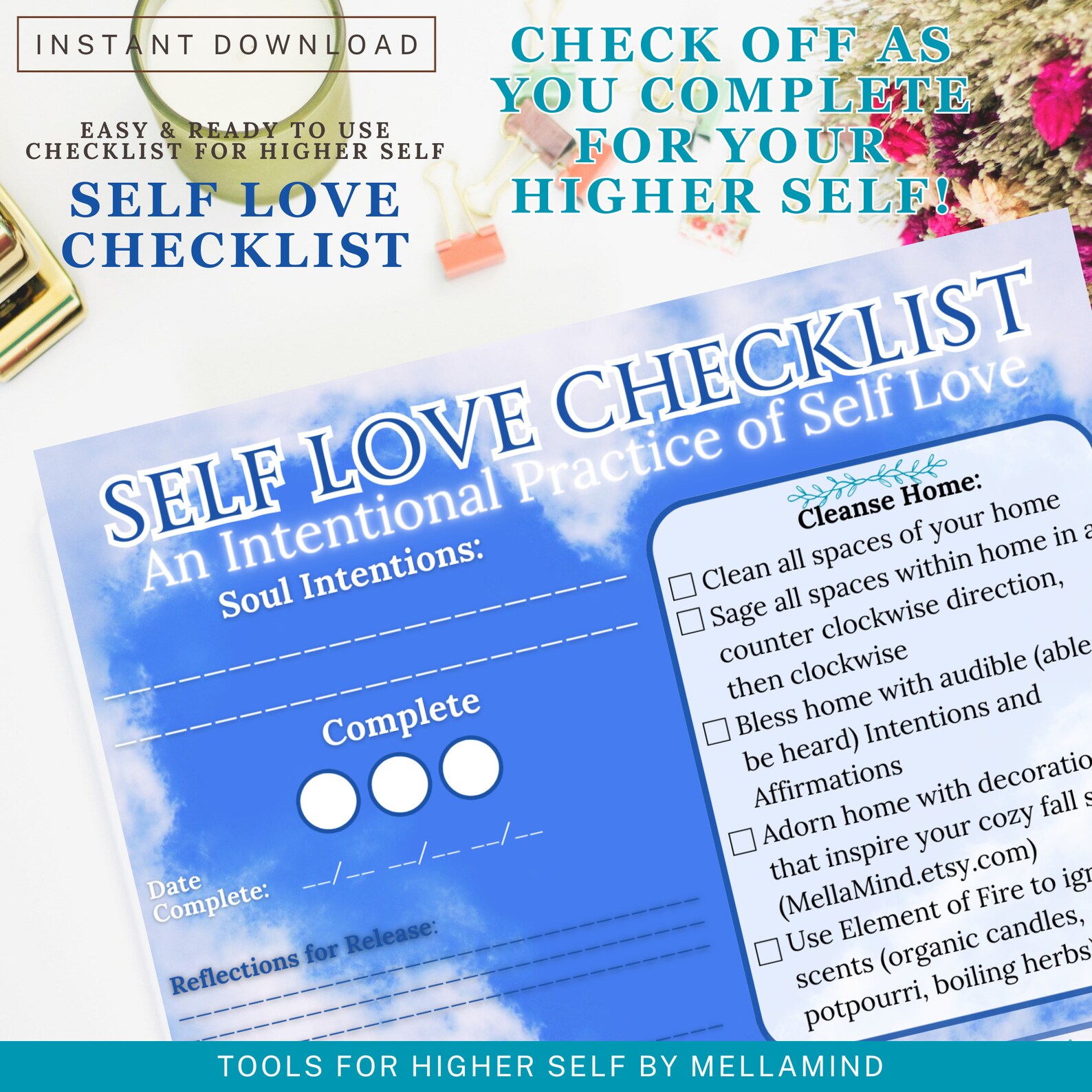 Download Self Love Checklist Cleanse Guide PDF Print Checklist for Self ...